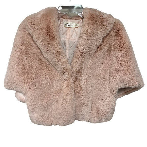 Eliza J | Jackets & Coats | Eliza J Pink Faux Fur Evening Jacket ...
